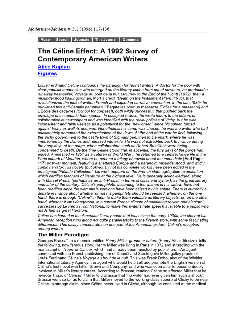 Alice Kaplan - The Celine Effect | PDF | Allen Ginsberg