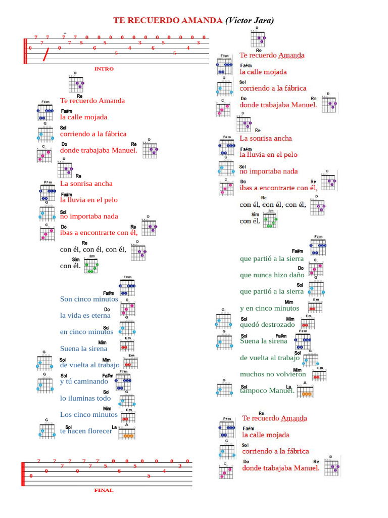 Te Recuerdo Amanda | PDF