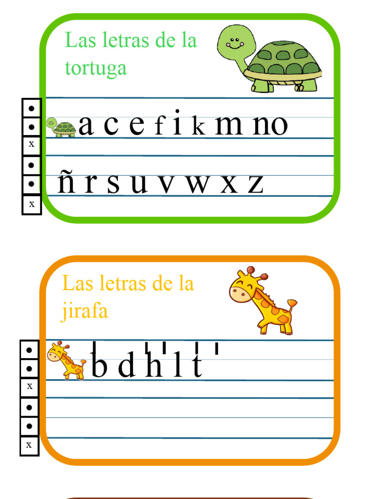 Las Letras de La Tortuga, La Jirafa y El Chango Pared | PDF