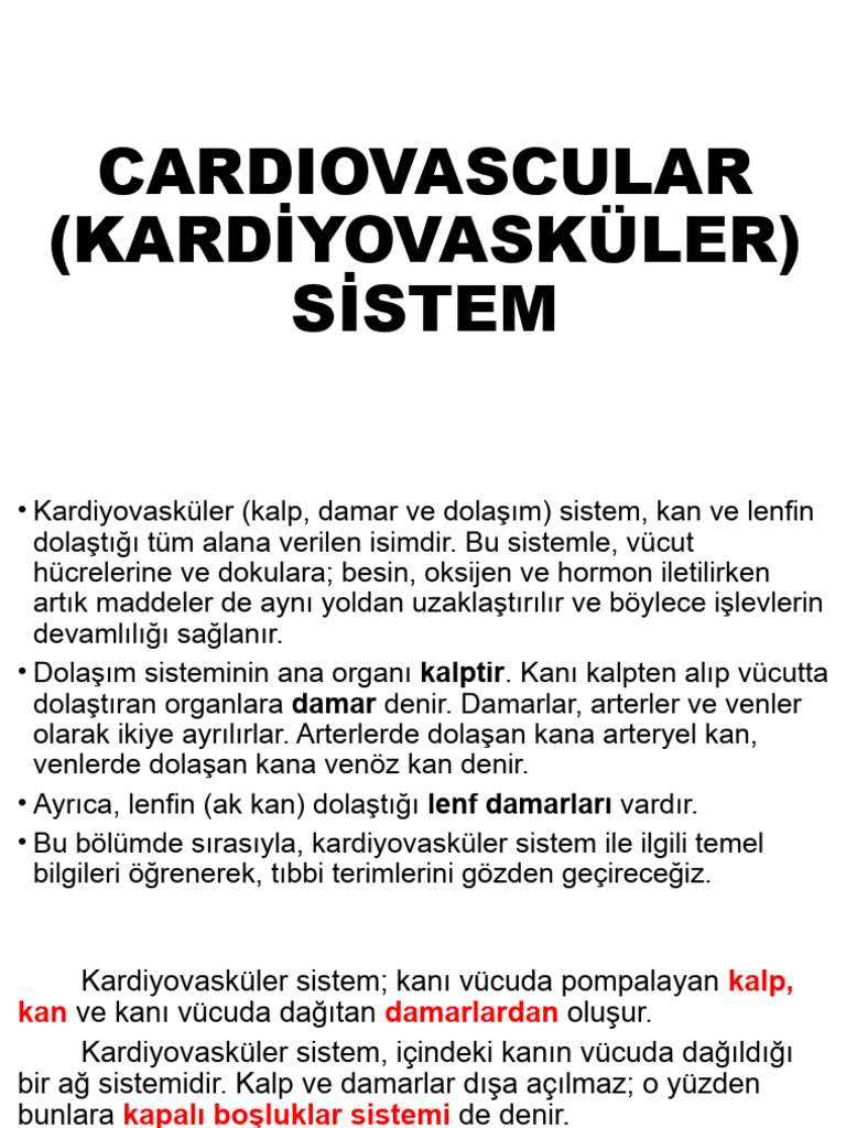 Kalp Damar Si̇stemi̇ Teri̇mleri̇ | PDF