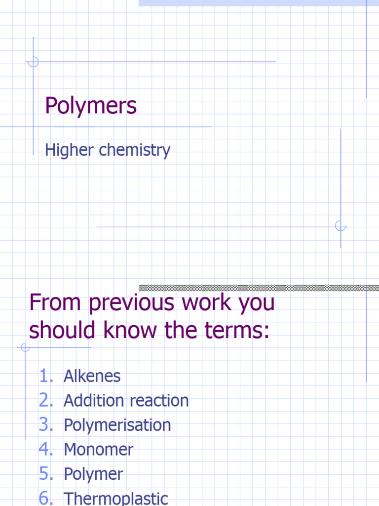 Chemistry Students' Polymer Guide | PDF | Polymers | Polyester