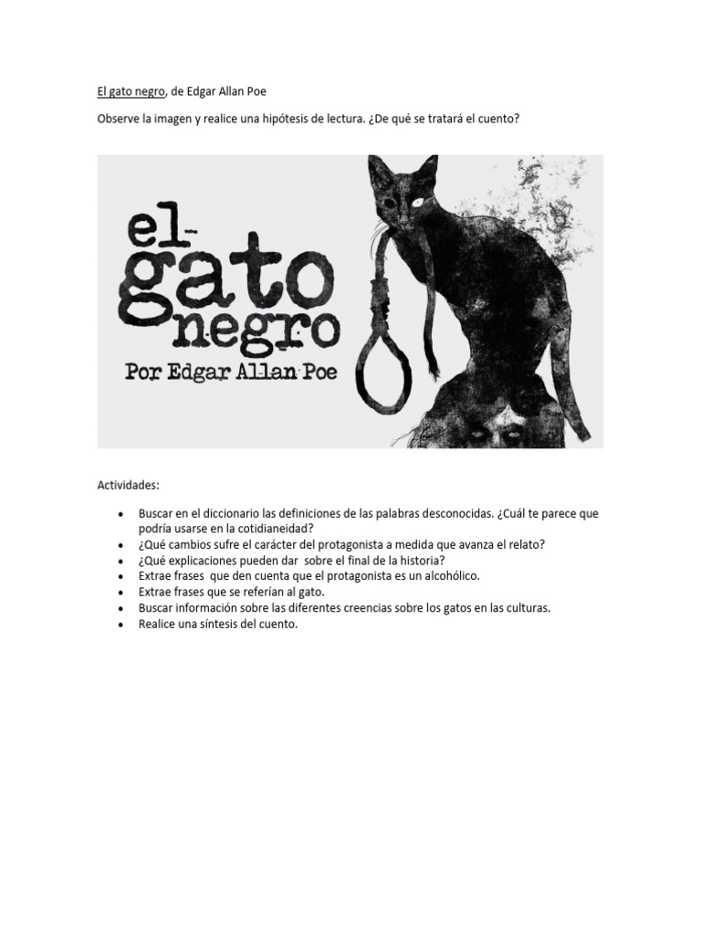 Análisis del cuento "El gato negro" | PDF