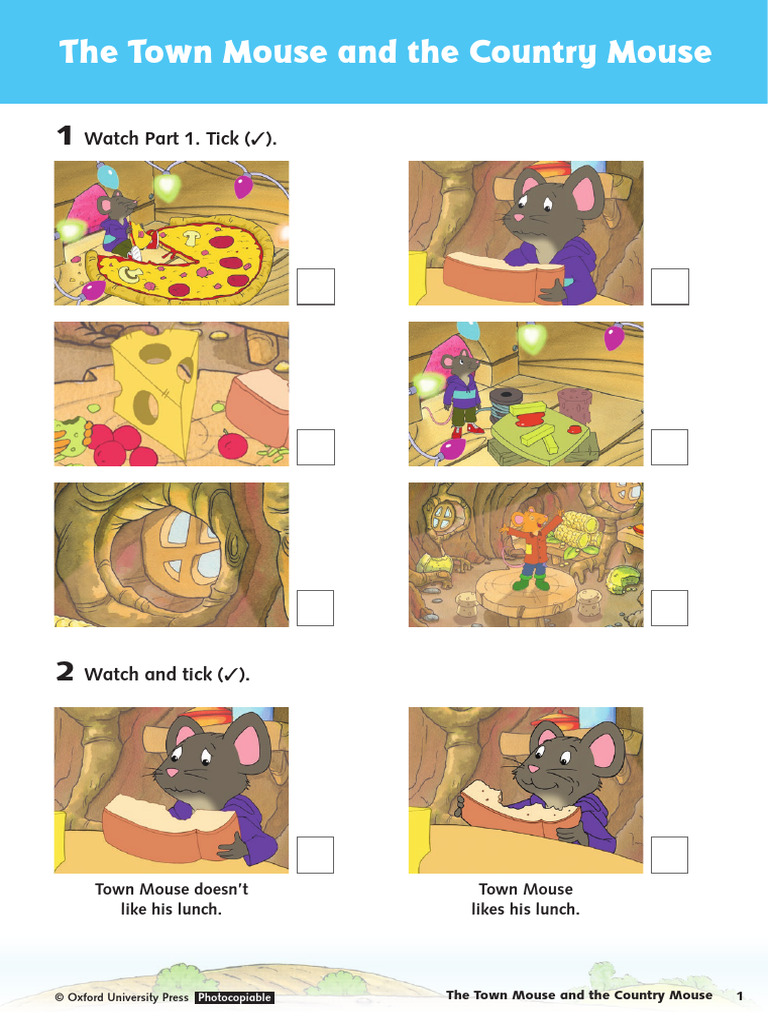 Rainbow Bridge 1-3 The Town Mouse and The Country Mouse | PDF | Mouse