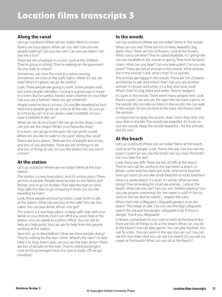 Rainbow Bridge 3 Location Films Transcripts | PDF | Art