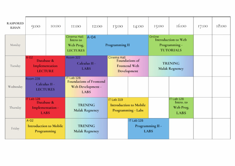 Ilhan Raspored Ljetni Semestar | PDF