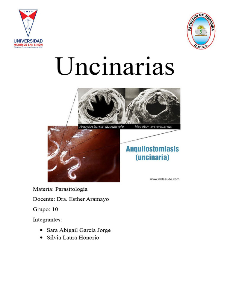 Uncinariasis: Diagnóstico y Tratamiento | PDF | Anemia | Diarrea