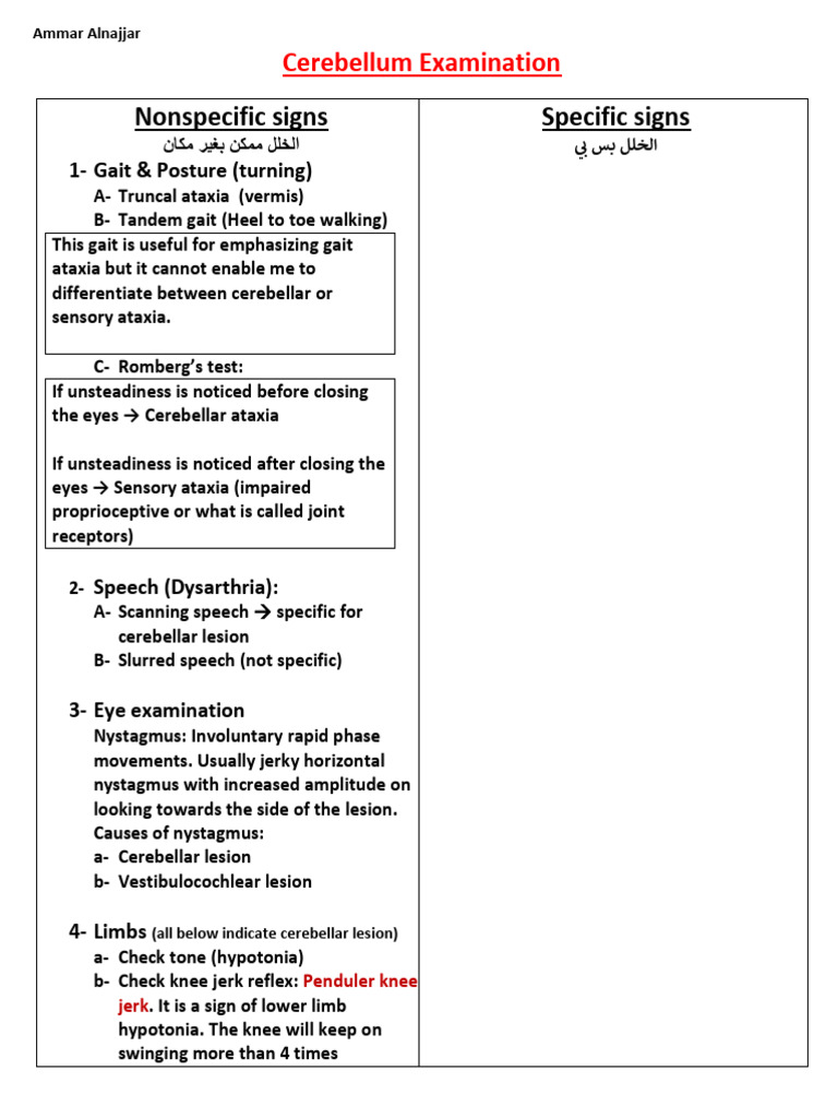 Cerebellum Examination | Download Free PDF | Diseases And Disorders ...