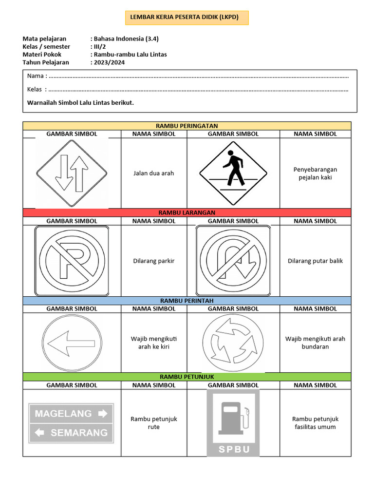Lambang Simbol Rambu Lalu Litas | PDF