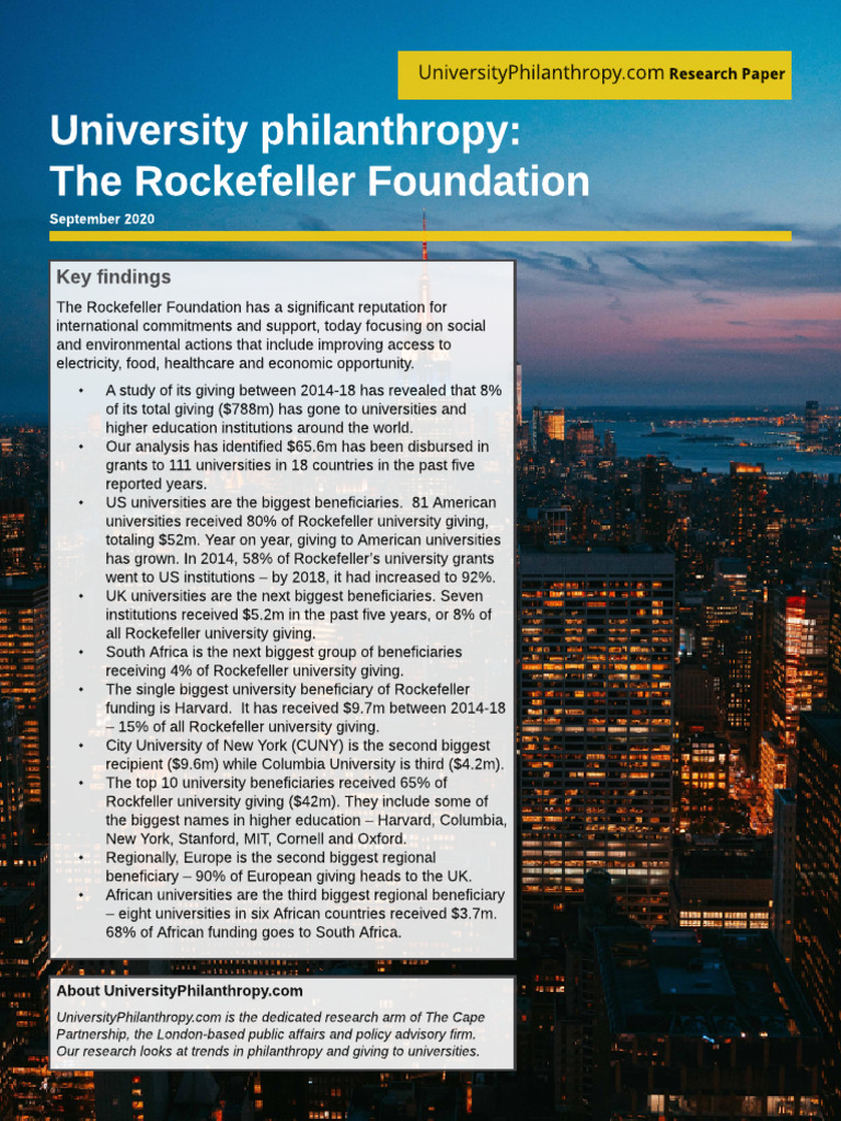 Rockefeller University Giving | PDF | Rockefeller Foundation | Economies