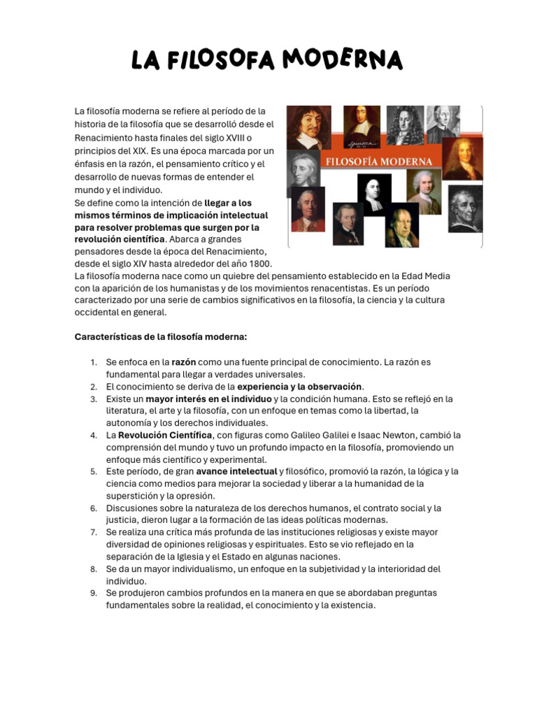 La Filosofía Moderna | PDF