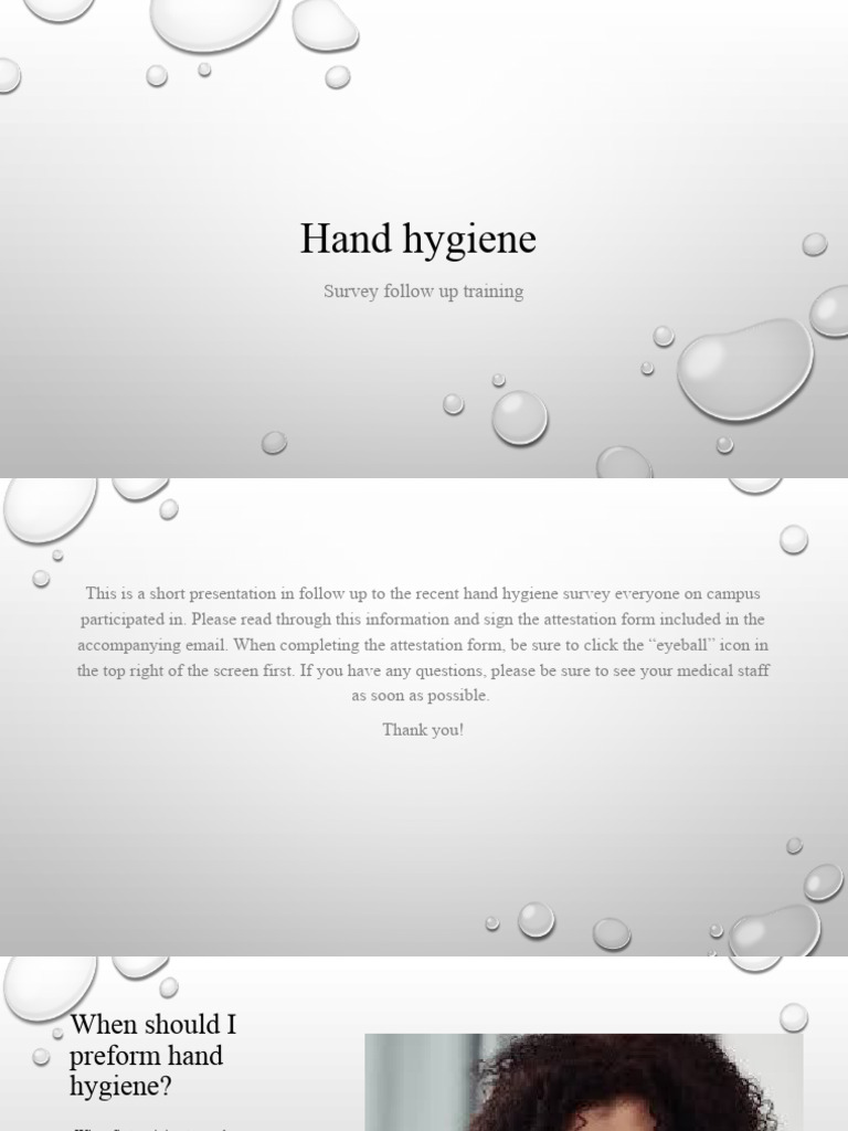 Hand Hygiene Survey Follow Up Training | PDF | Self-Improvement | Lifestyle