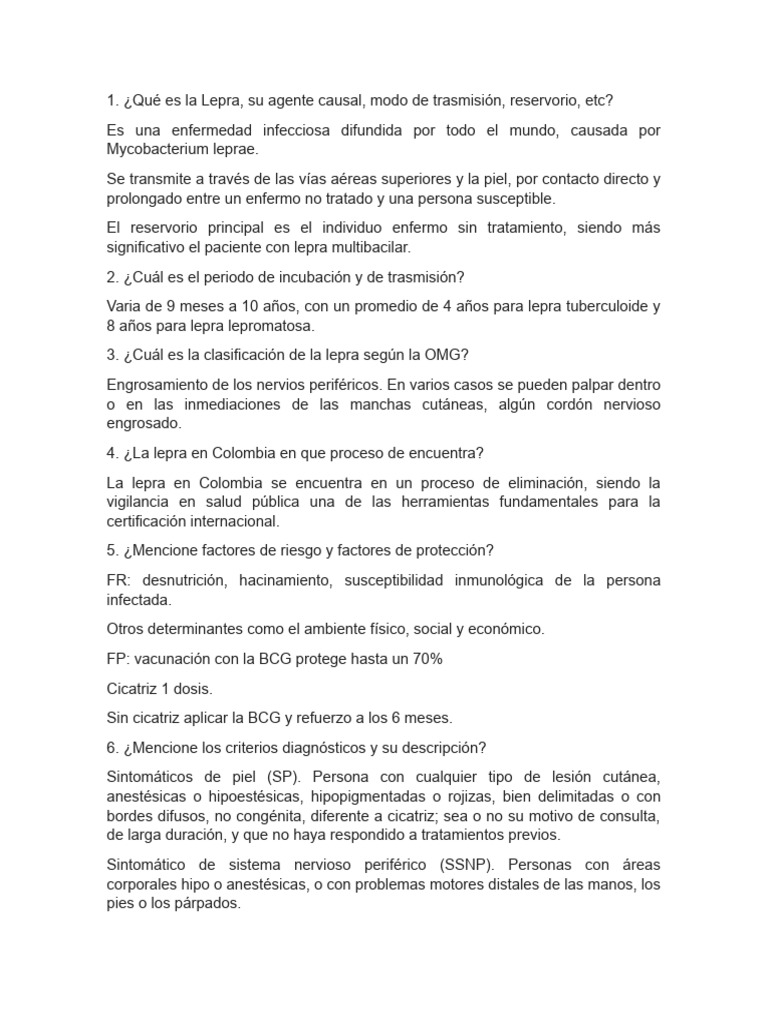 Información Esencial sobre la Lepra | PDF | Lepra | Ciencias de la Salud