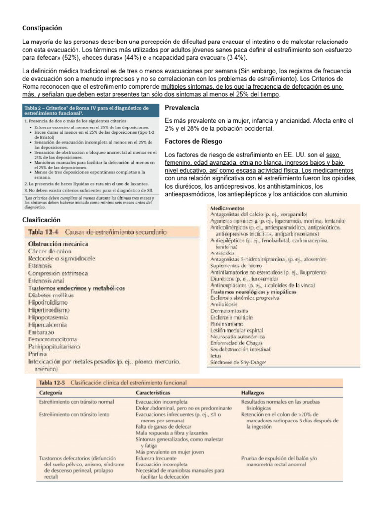 Constipación | PDF | Estreñimiento | Medicina CLINICA