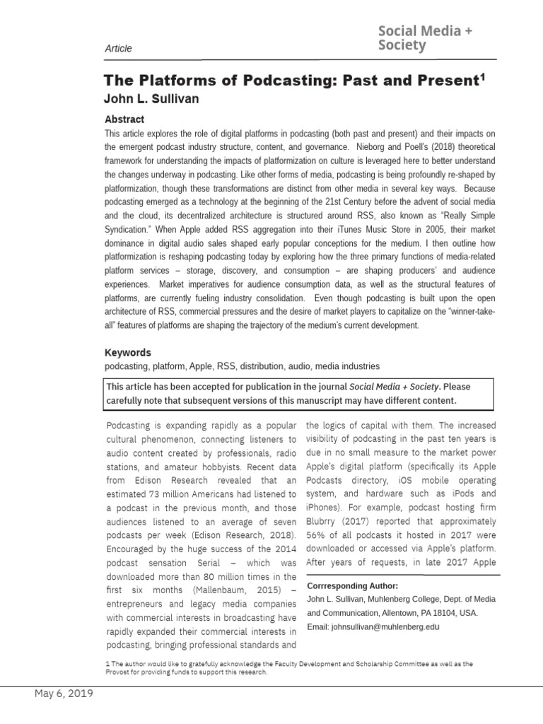 Podcasting Platforms: Evolution and Impact | PDF | Podcast | I Tunes