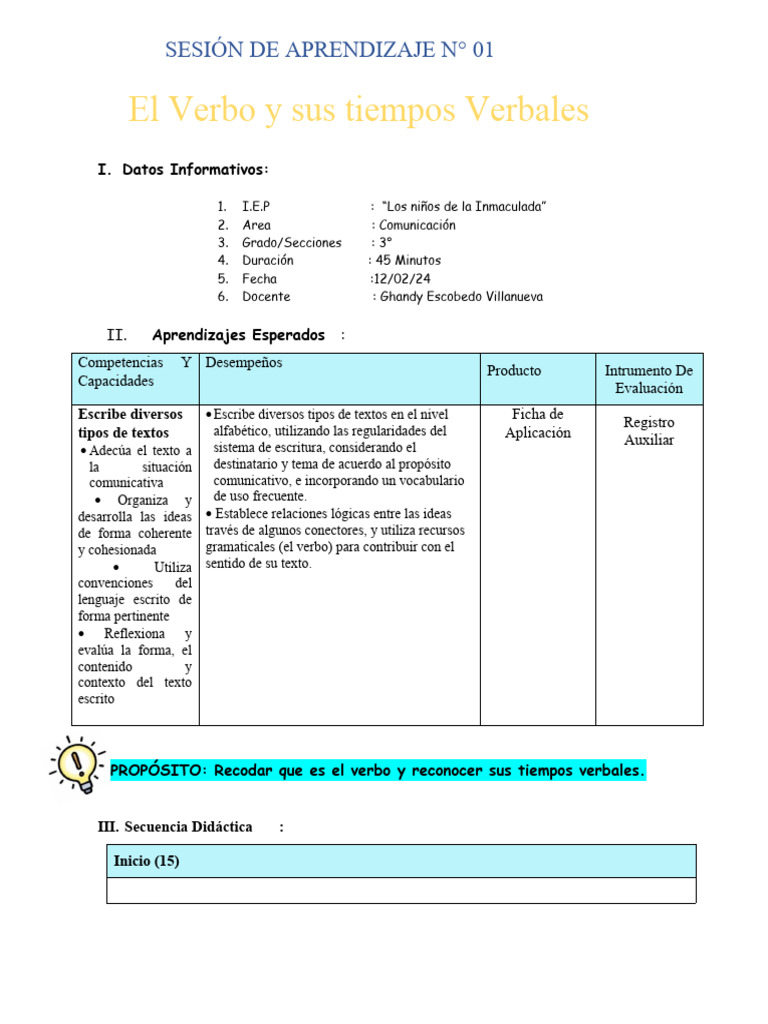 Los Verbos y Sus Tiempos | PDF | Verbo | Cognición