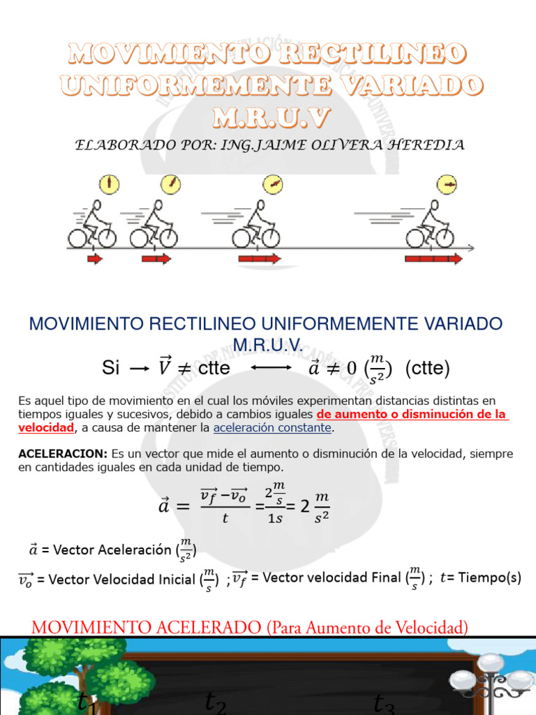 MRUV | PDF | Aceleración | Velocidad