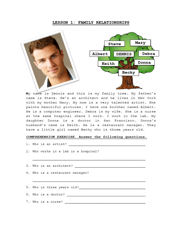 Family Relationships Lesson | PDF | Grandparent | Family