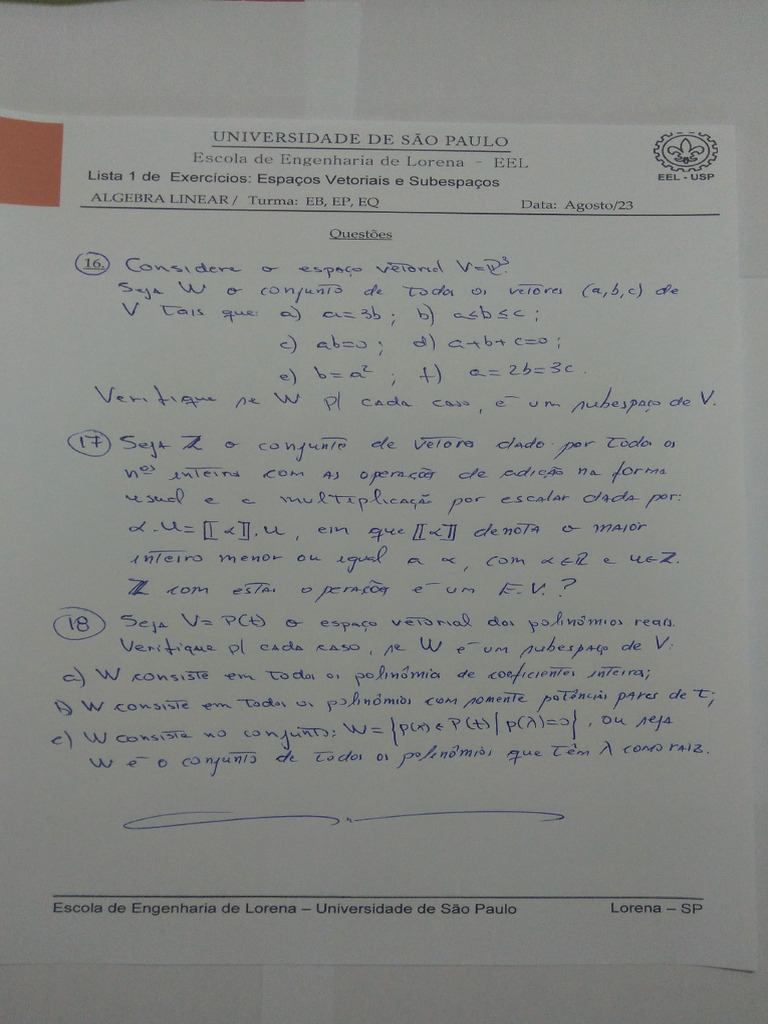Lista1 Última Folha | PDF