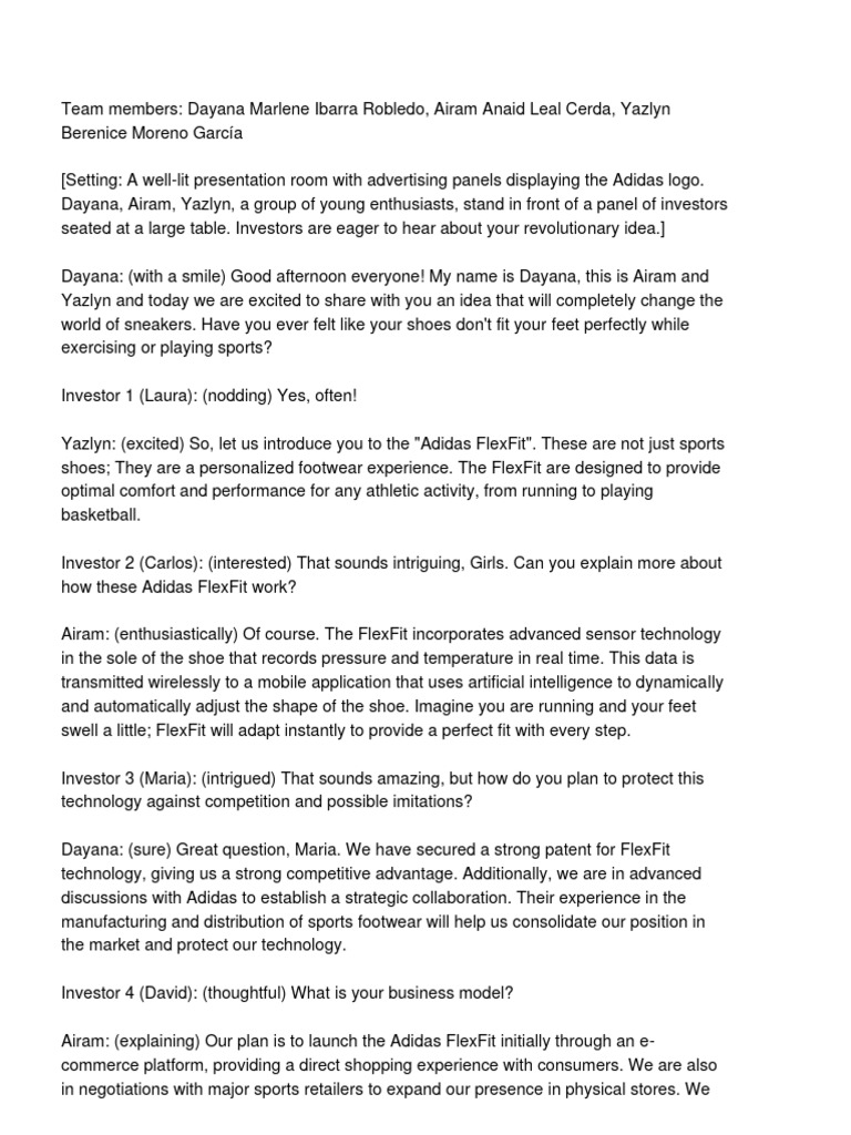 Adidas FlexFit: Investor Showdown | PDF | Business | Art