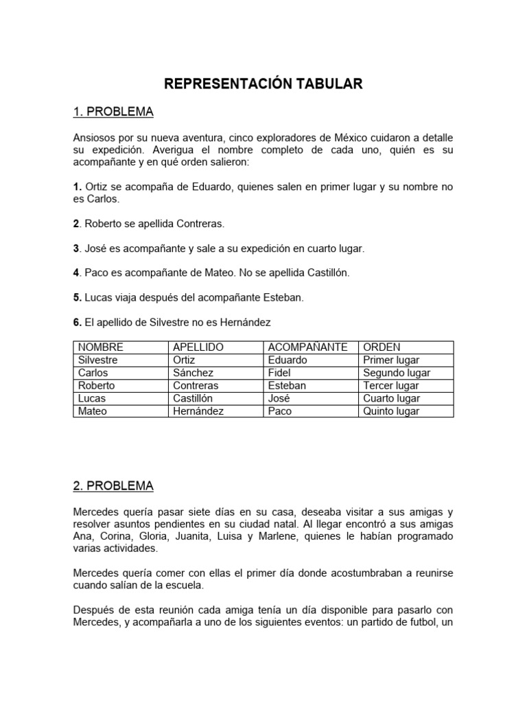 Representación Tabular | PDF