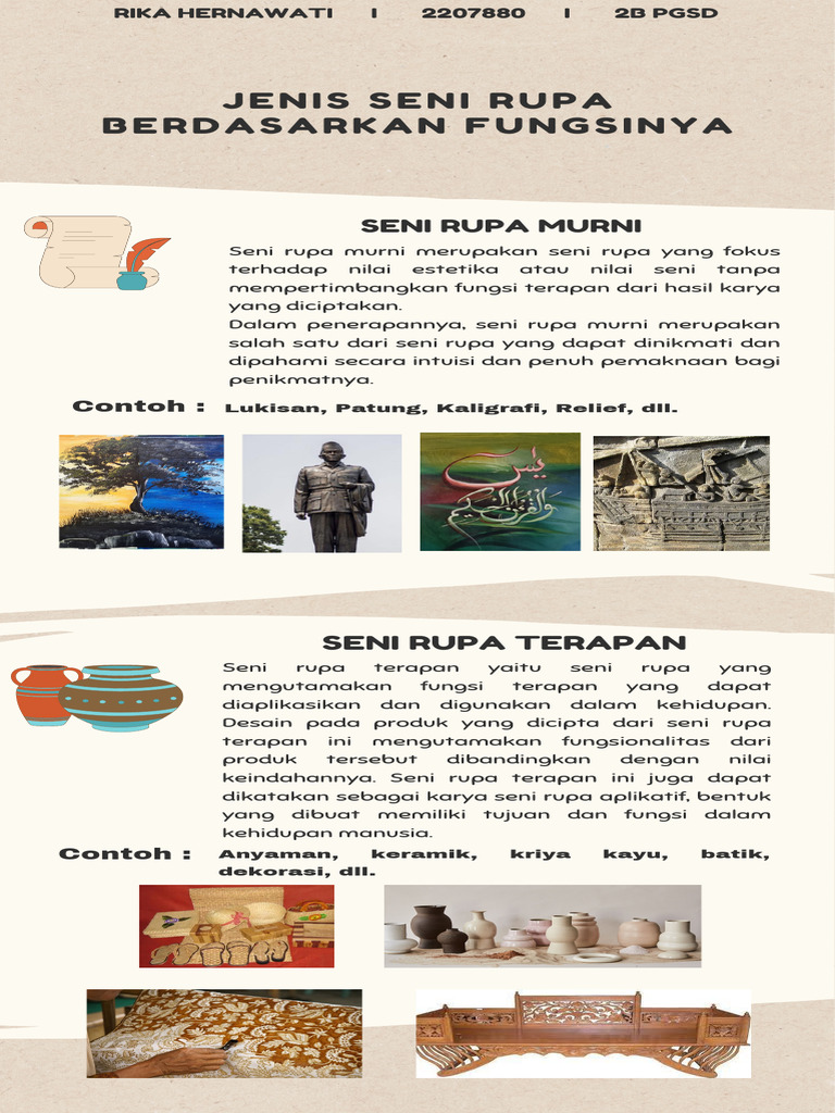 Jenis Seni Rupa Berdasarkan Fungsinya | PDF