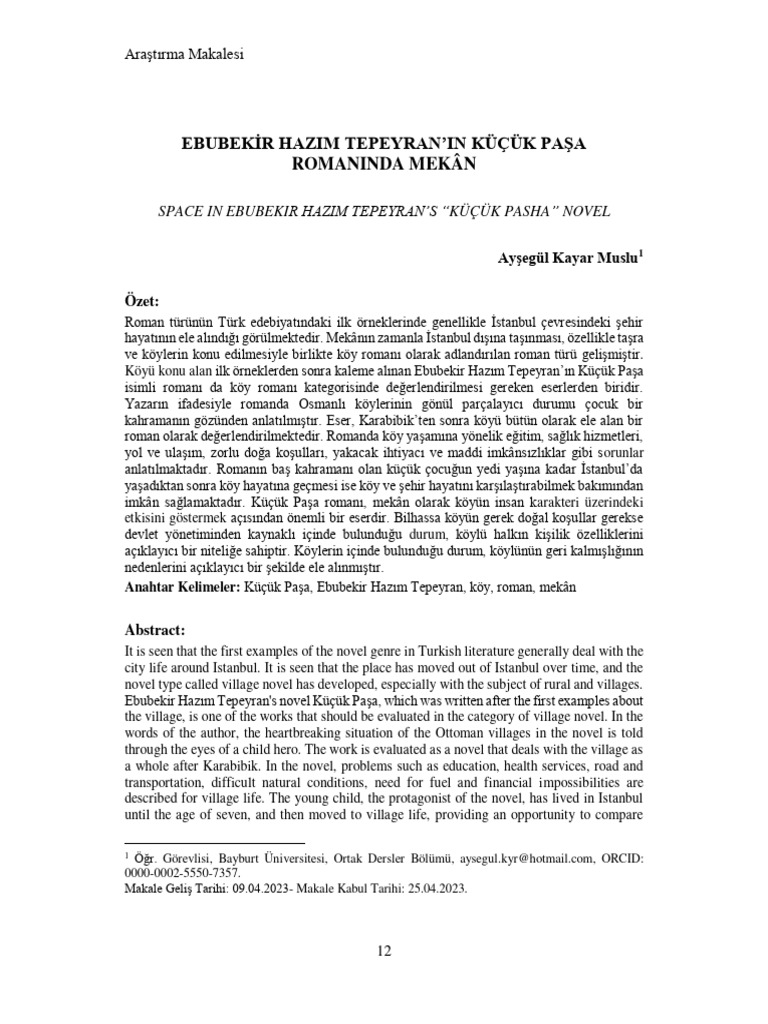 Ebubekir Hazim Tepeyran in Kucuk Pasa | PDF