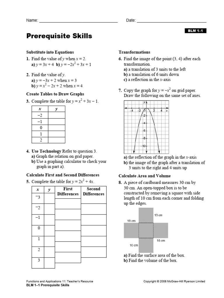 Mcf3m - Chapter 1 All | PDF