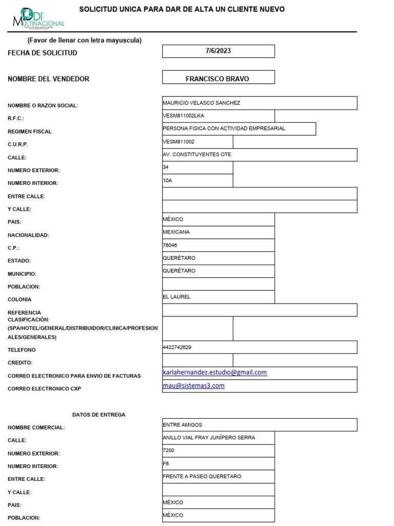 Formato Unico Alta Cliente | Descargar gratis PDF | Servicios financieros | Economias