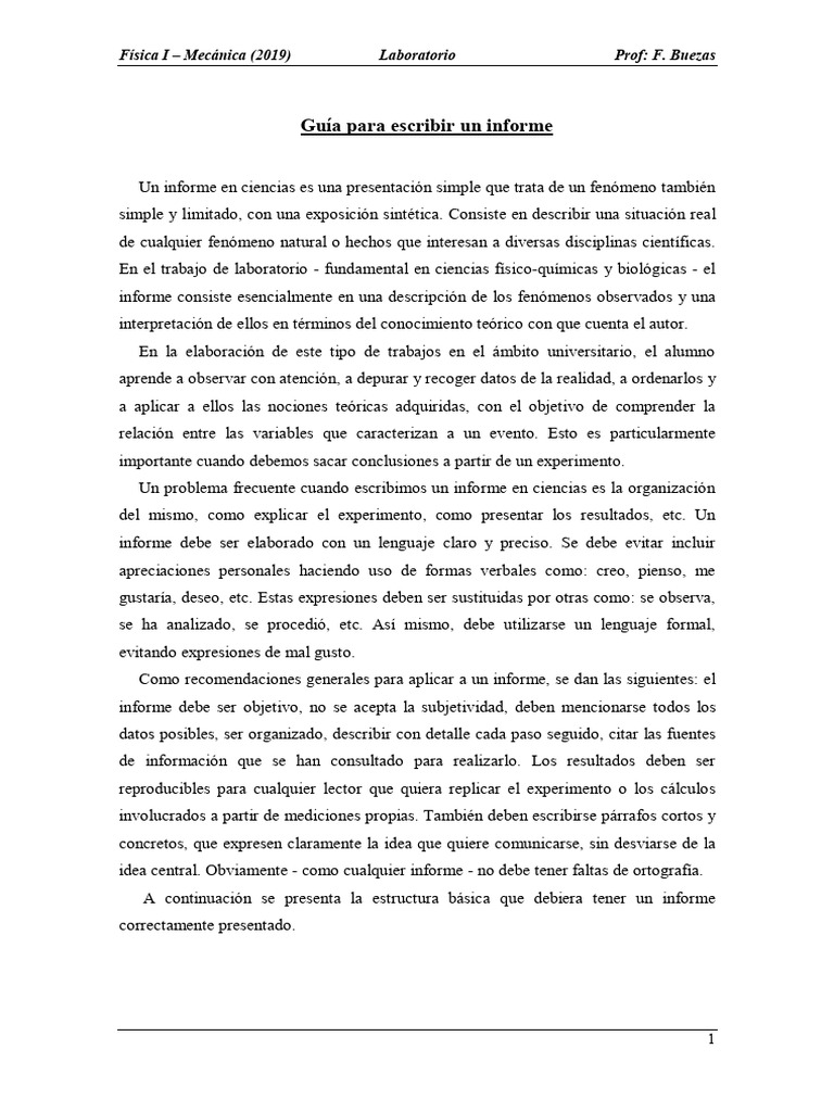 Como Escribir Un Informe | PDF | Experimentar | Ecuaciones