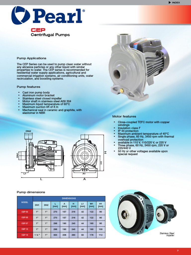 Pearl Techdata Cep | PDF | Pump | Water