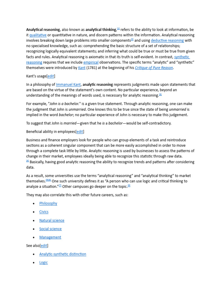 Analytical Reasoning | PDF | Methodology | Epistemological Theories