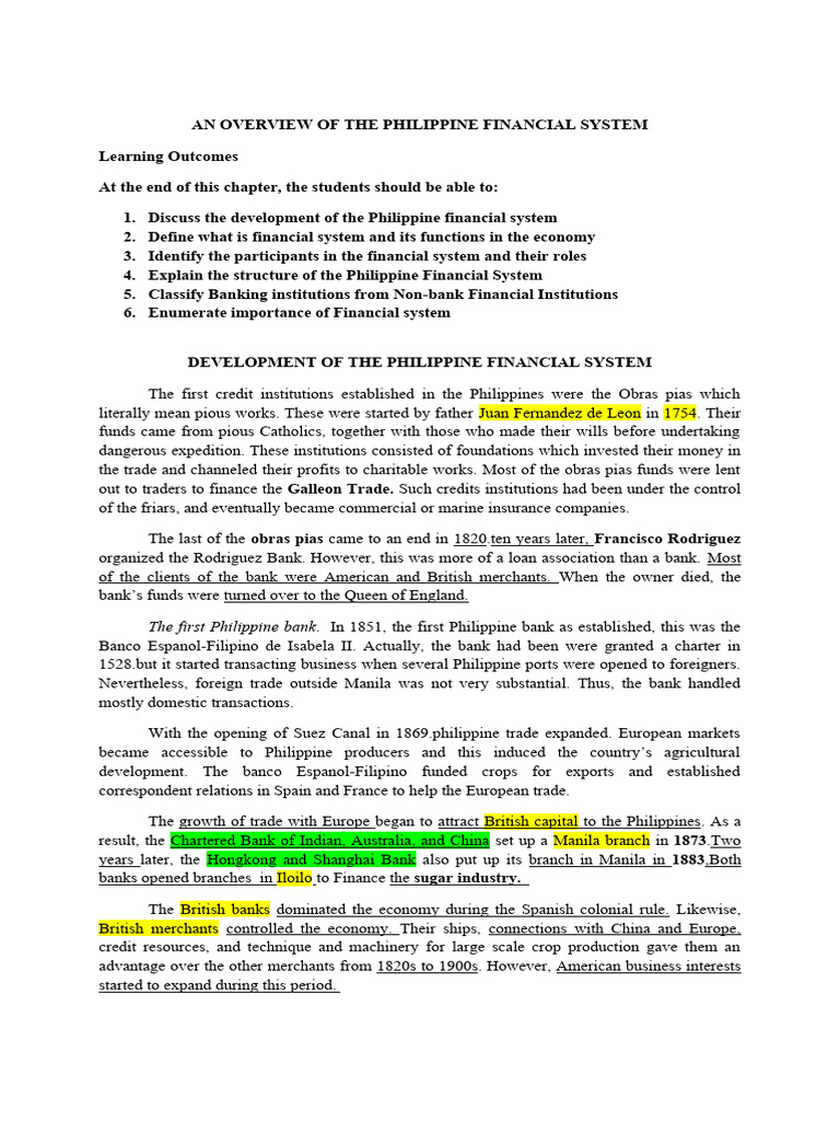 Overview of the Philippine Financial System | PDF | Securities (Finance ...