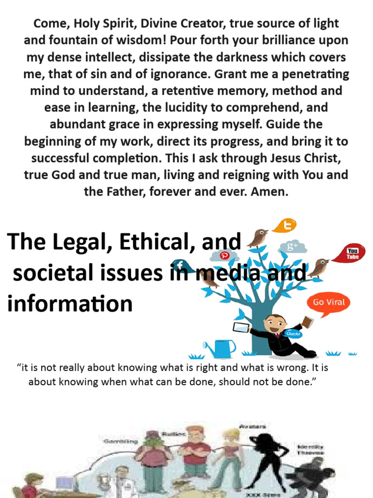 The Legal, Ethical, and Societal Issues in Media and Information | PDF ...