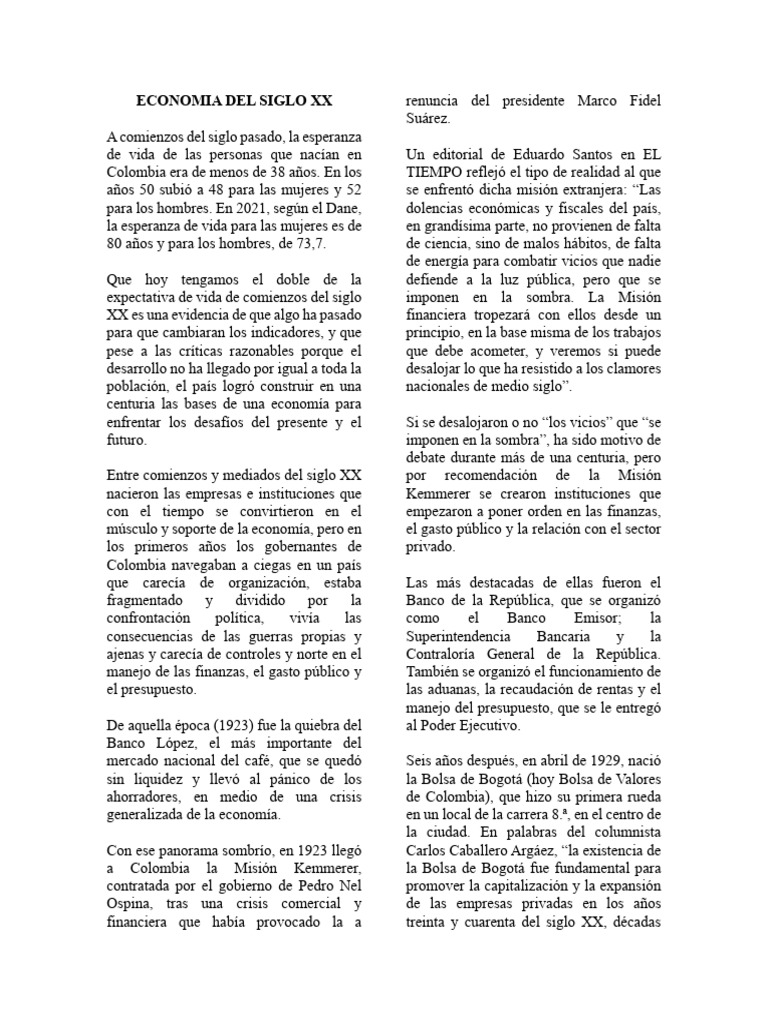 Economia Del Siglo XX | PDF