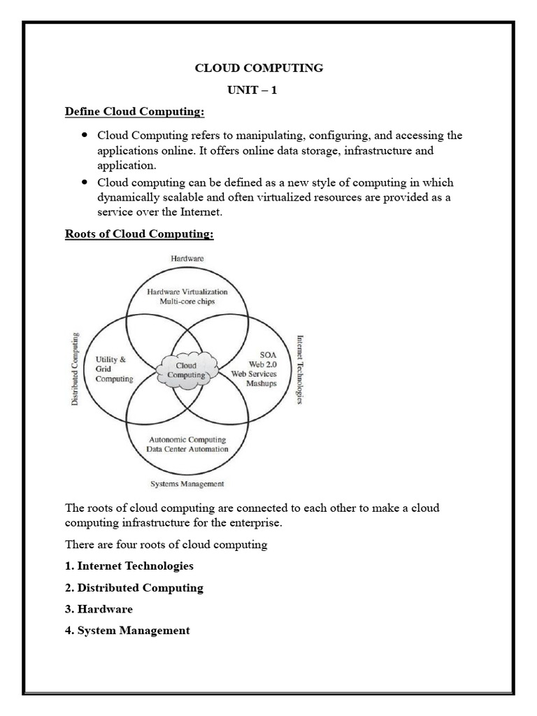 CC Unit 1 | PDF | Cloud Computing | Platform As A Service