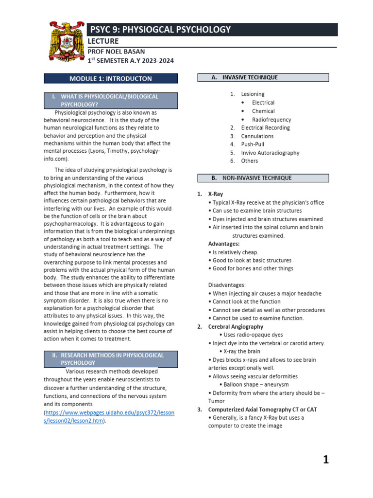Physiological Psychology | PDF