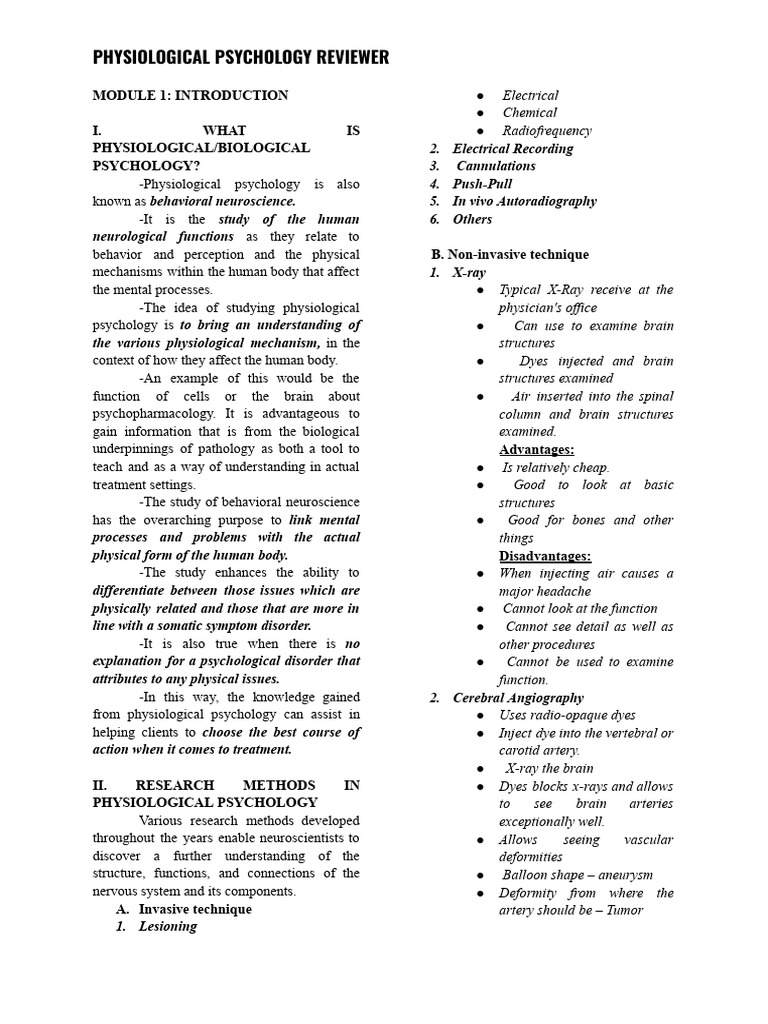 Physiological Psychology | PDF
