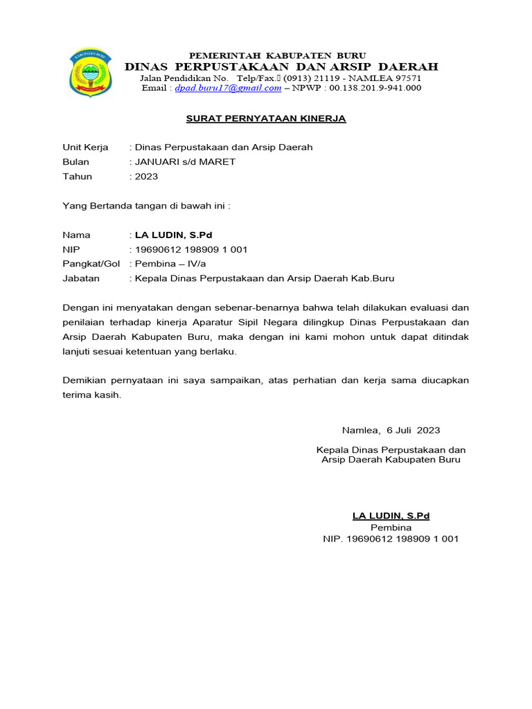 Surat Pengantar Dinas TPP Jan - Maret 2023 | PDF