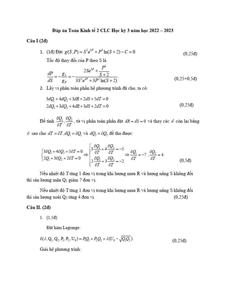 ToanKT2 CLC Ans | PDF