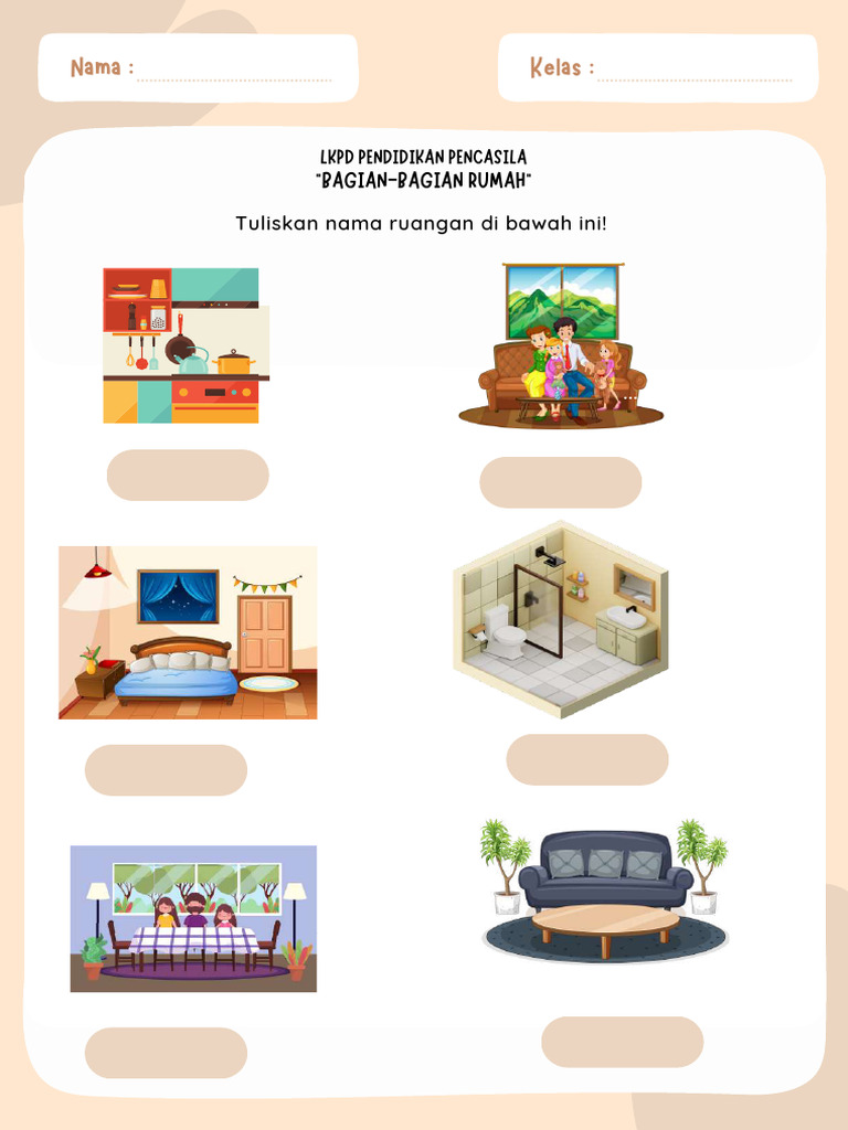 LKPD Bagian-Bagian Rumah Kelas 1 SD | PDF | Komputer
