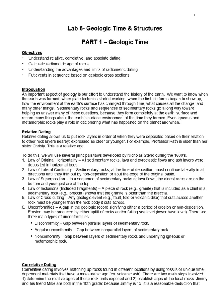 Lab 6 Geologic Time & Structures | PDF | Fault (Geology) | Deformation (Engineering)