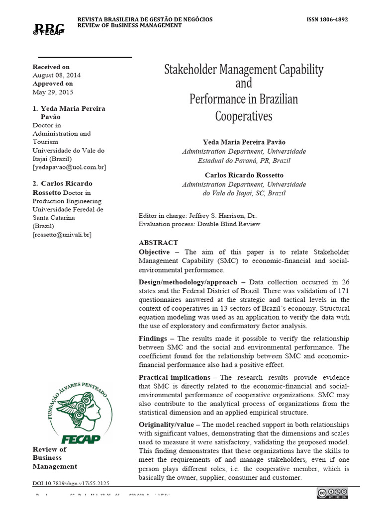Stakeholder Management Capability and | PDF