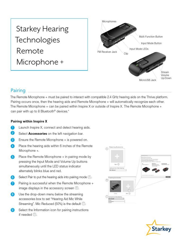 Starkey_Hearing_Technologies_Remote_Microphone_Plus | PDF