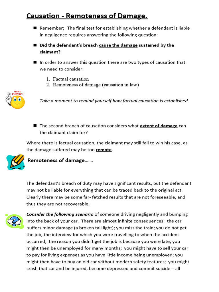 Remoteness (Legal Causation) | PDF