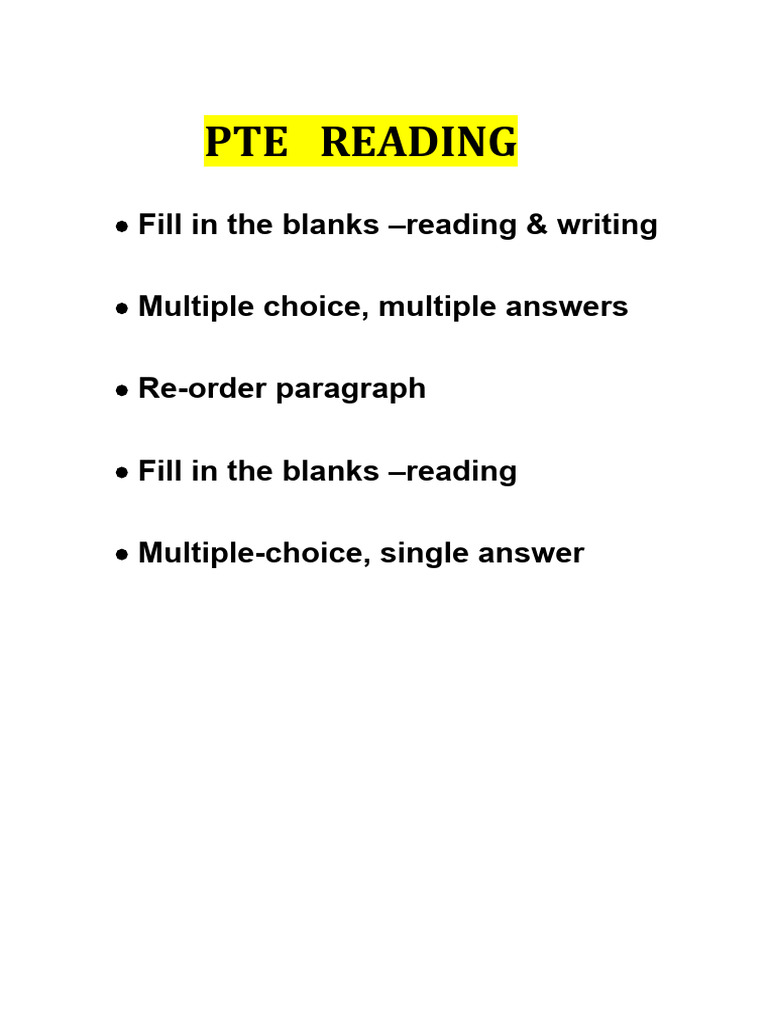 Pte Reading Section | PDF