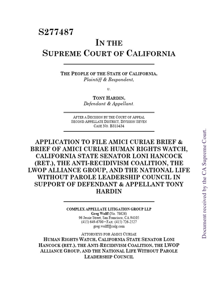 Human Rights Watch Brief (1) | PDF | Life Imprisonment | Parole