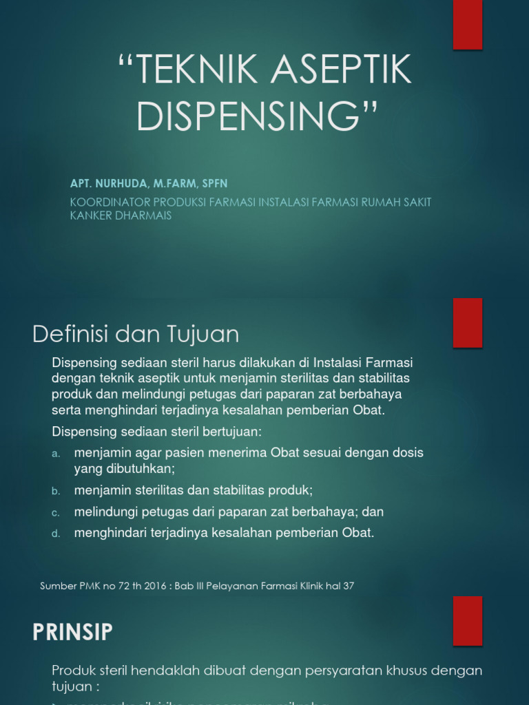 Teknik Aseptik dalam Dispensing Obat Steril | PDF | Sains & Matematika