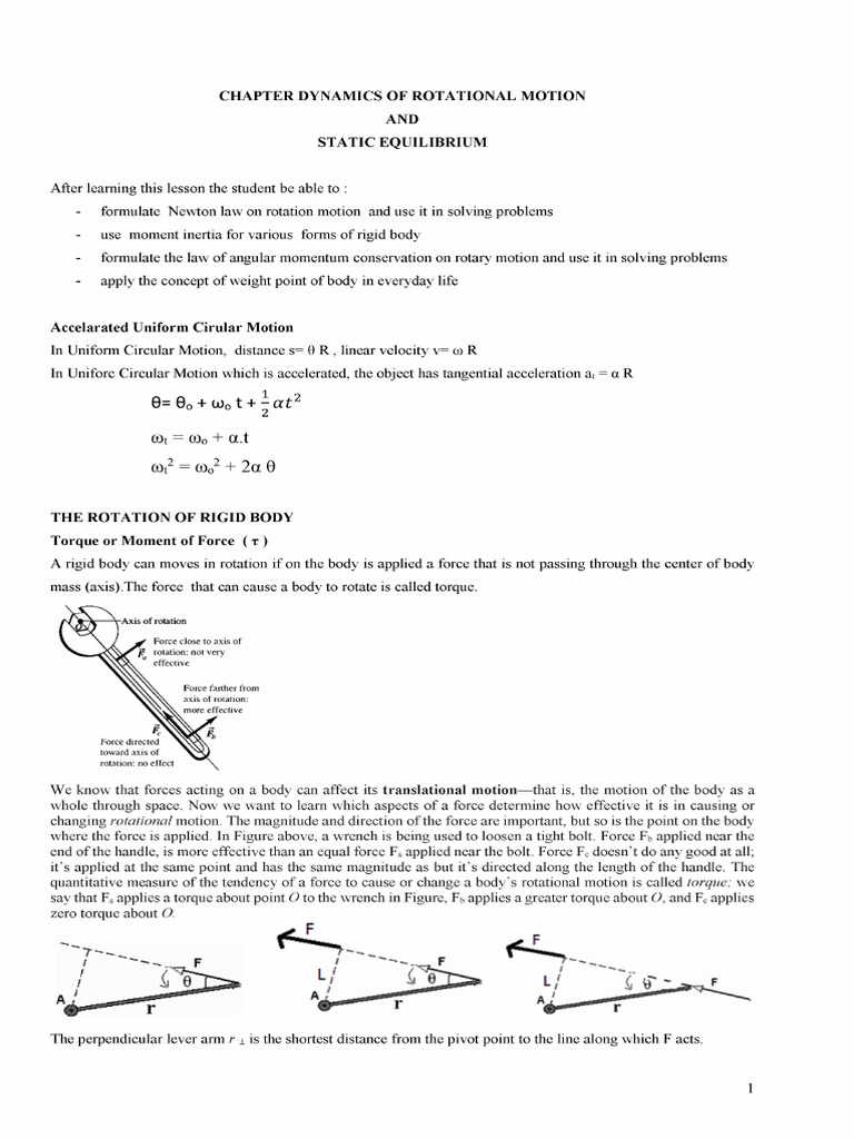 204 Balance Rigid Body | PDF