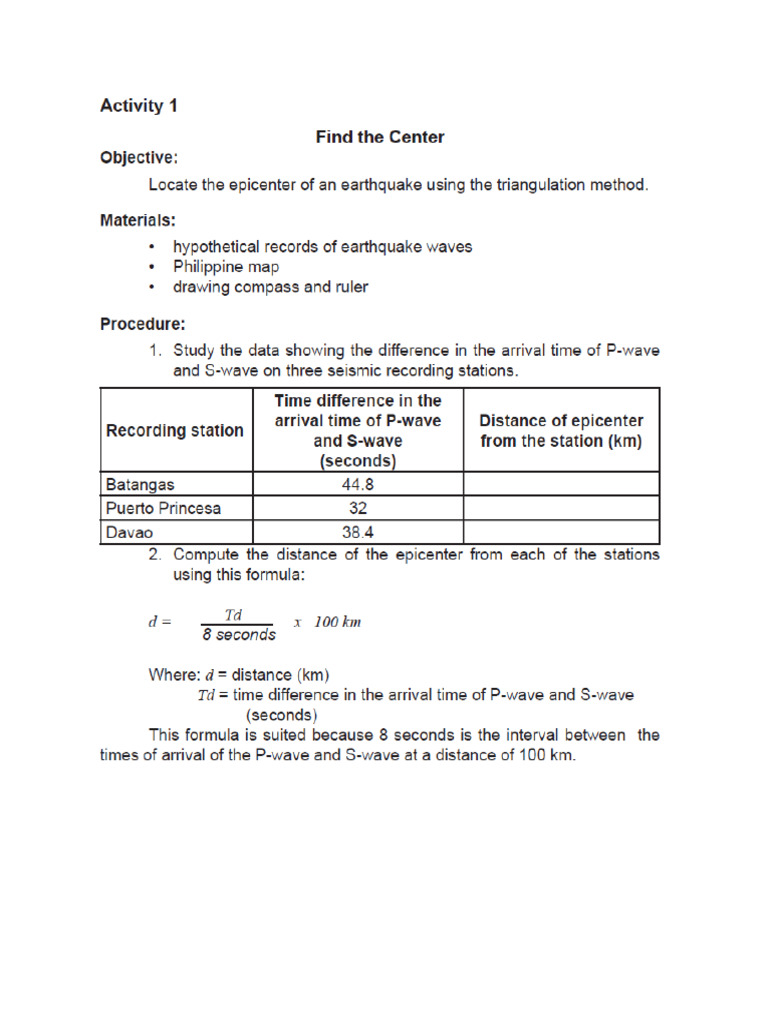 Activity 1 - Find The Center | PDF