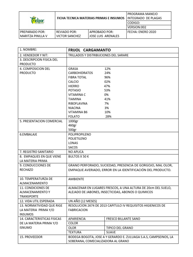 Ft-Frijol Tridisar | PDF